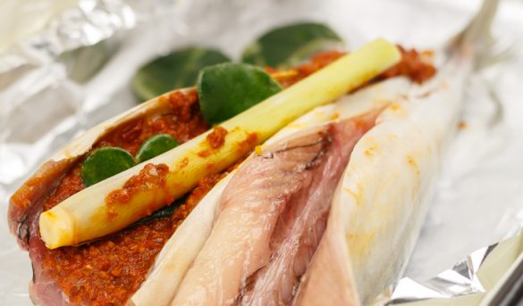 Pepesan ikan - Indische gestoomde makreel